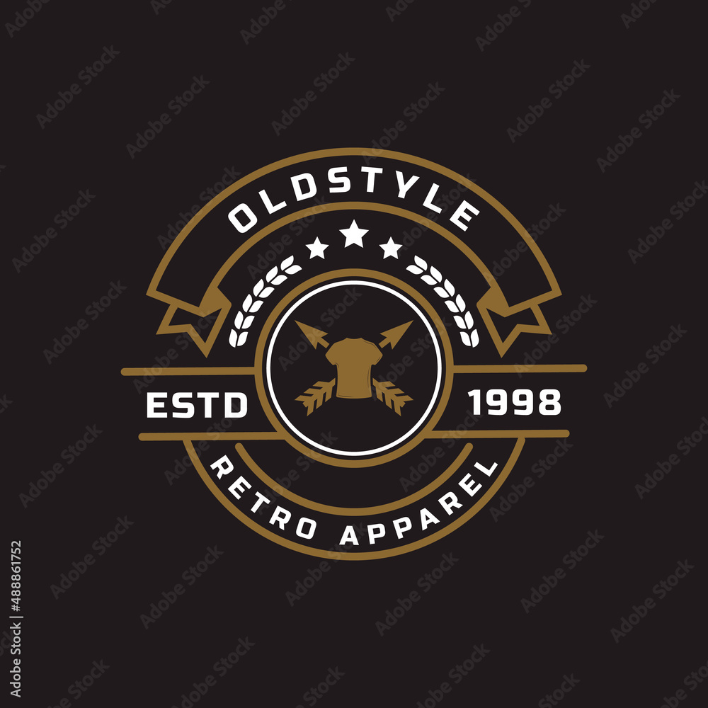 Vintage Retro Badge for Clothing Apparel Old style Logo Emblem Design ...