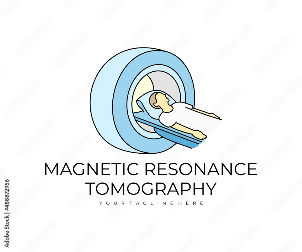 MRI machine, magnetic resonance tomography, logo design. Medicine ...