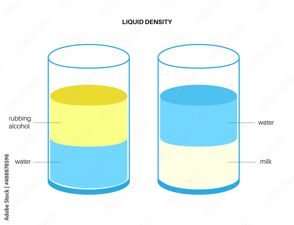 Liquid density experiment Stock Vector | Adobe Stock