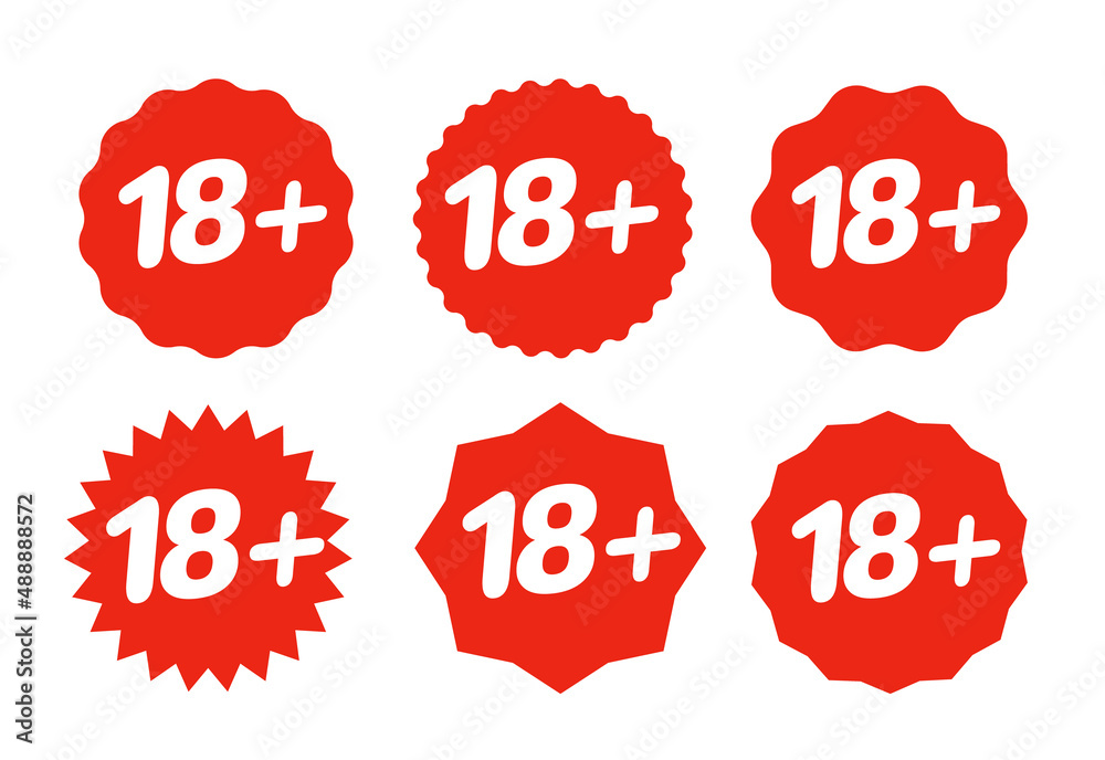 18 plus adult only vector sign icon. 18 plus symbol warning badge ...