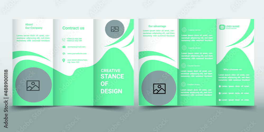 Tri-fold brochure design.corporate business template for tri-fold flyer ...
