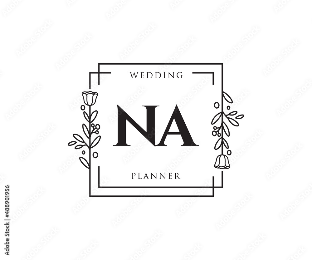 Initial NA feminine logo. Usable for Nature, Salon, Spa, Cosmetic and ...