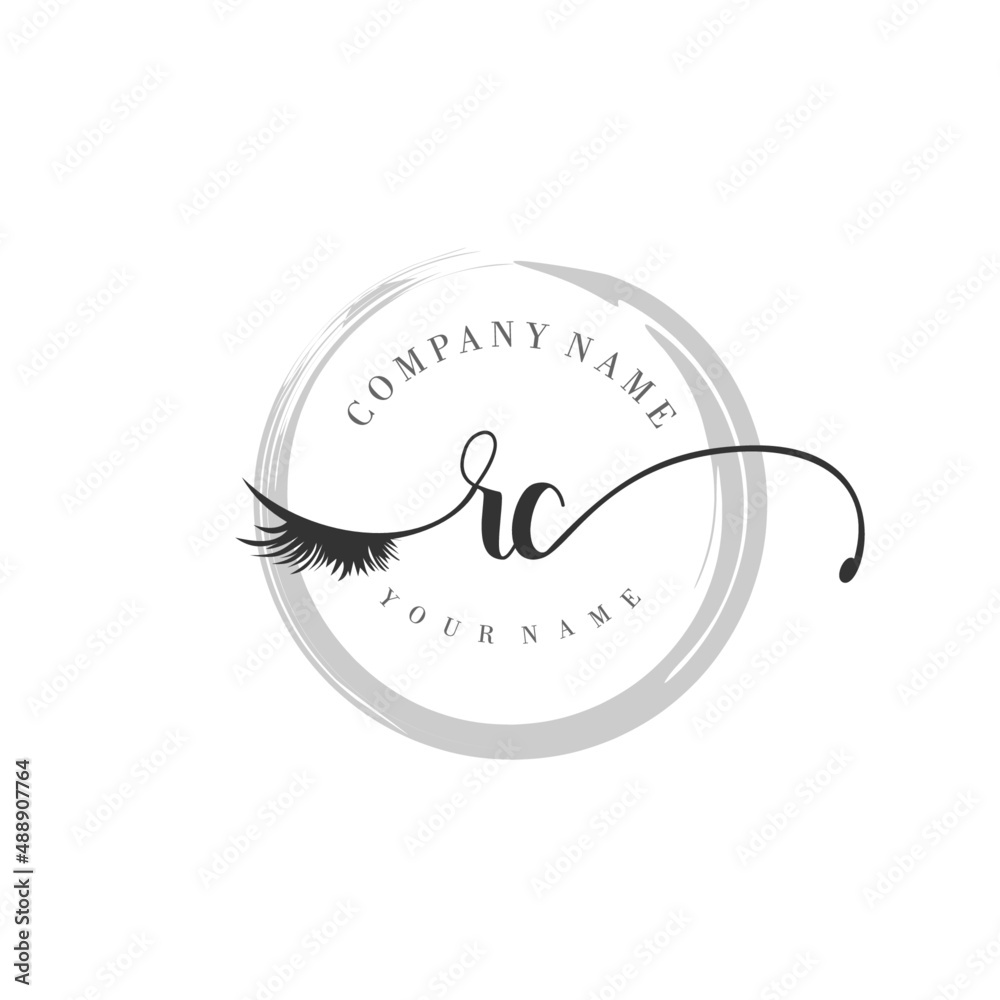 initial RC logo handwriting beauty salon fashion modern luxury monogram ...