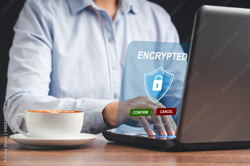 The virtual screen is encrypted to protect data personal on the network ...