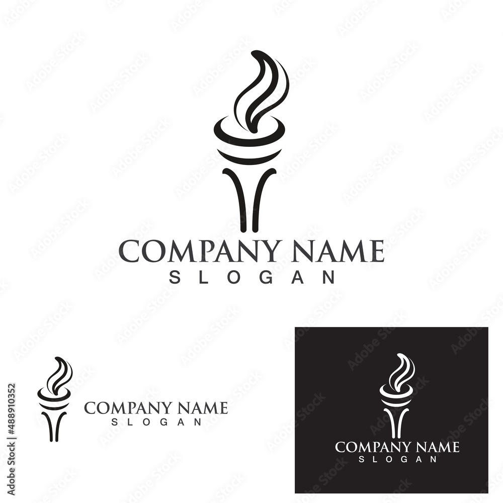 torch logo and symbol vector Stock Vector | Adobe Stock