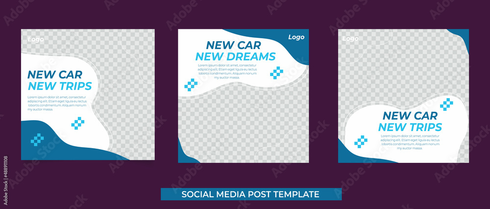 New car concept social media post template Stock Vector | Adobe Stock