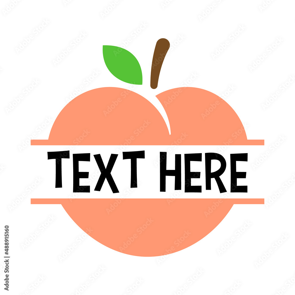 Vector Peach Name Frame on White Background Stock Vector | Adobe Stock