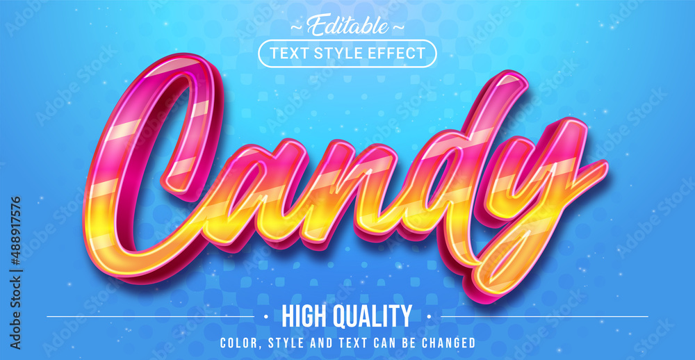 Editable text style effect - Candy text style theme. Stock Vector ...