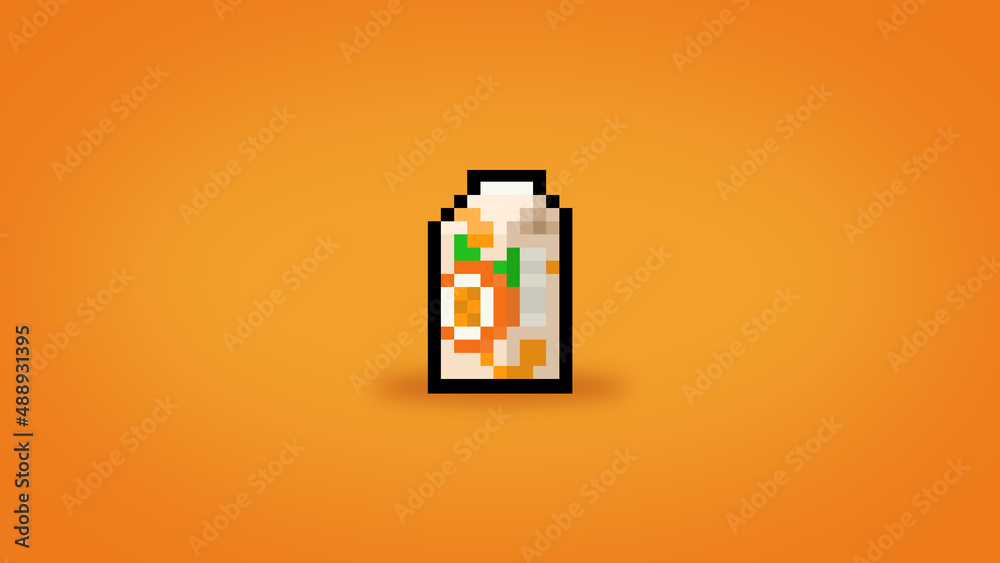 Pixel 8 bit orange juice pack background - high res 4k wallpaper Stock ...