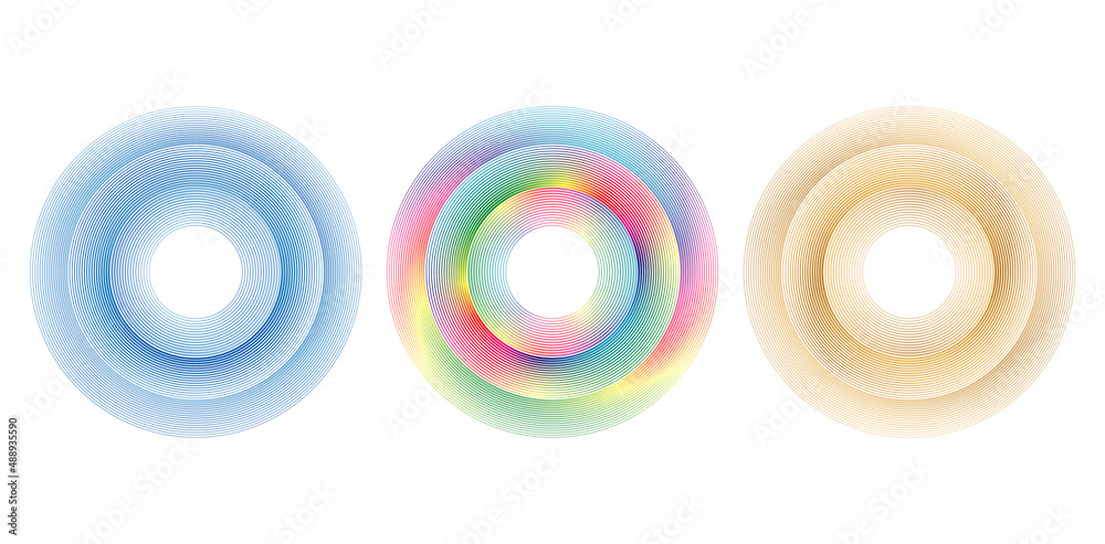 triple band with three colors design isolated white backgrounds ...