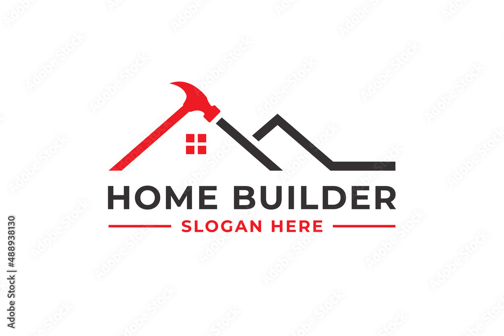 construction building logo design concept. renovation service. Stock ...
