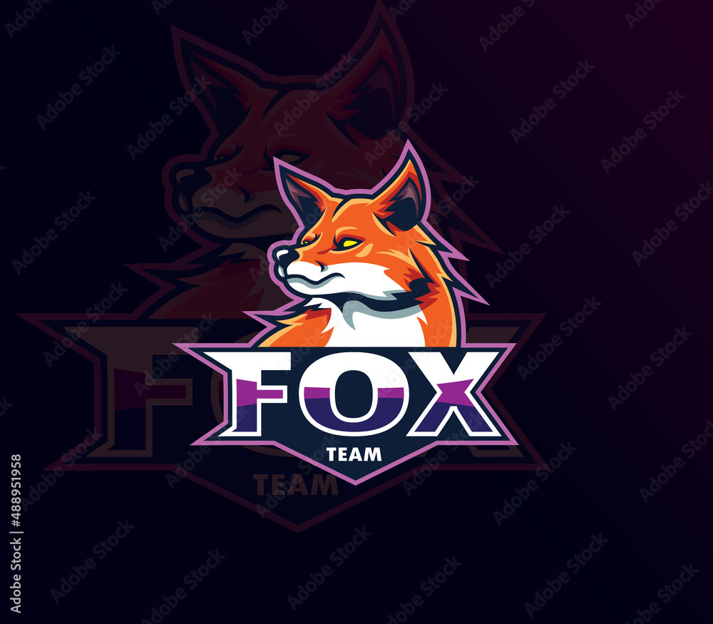 fox logo mascot vector. fox character logo for e-Sports team Stock ...