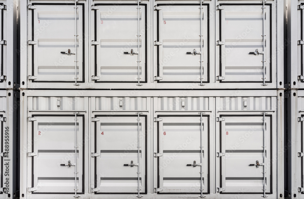 Stacks of 4-door shipping container. They are suitable to withstand ...