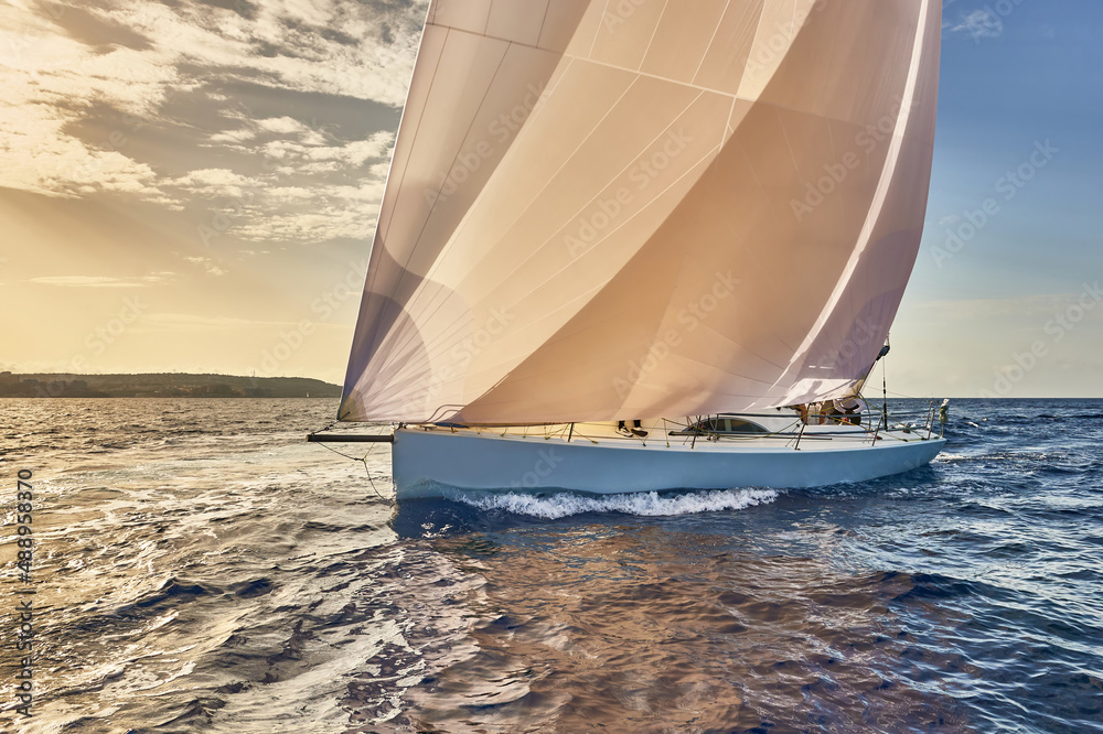 Yacht under sail at the regatta. Sailing Stock Photo | Adobe Stock