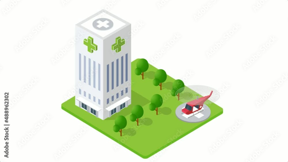 Hospital motion animation Building Health Urban of architecture ...