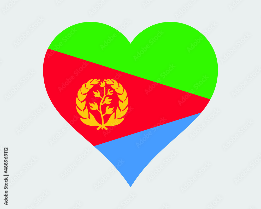 Eritrea Heart Flag Eritrean Love Shape Country Nation National Flag State Of Eritrea Banner