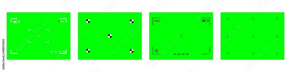 Green screen camera with video indicator parameters. Cinematic chroma ...