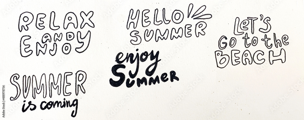 Simple and stylish modern colorful illustration, hand drawn elements ...