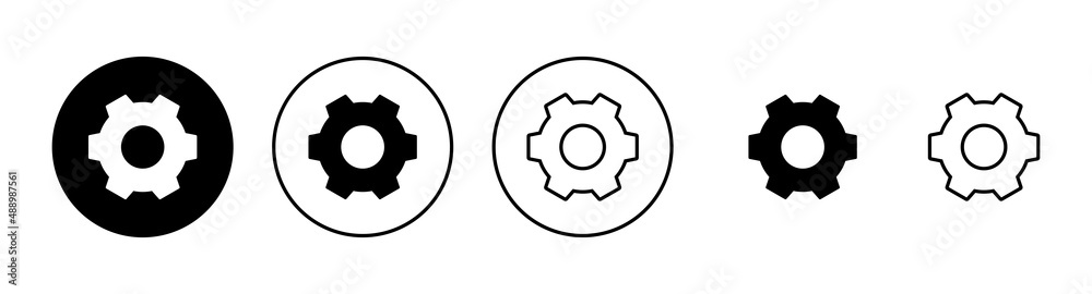 Setting Icons set. Cog Settings sign and symbol. Gear Sign Stock Vector ...