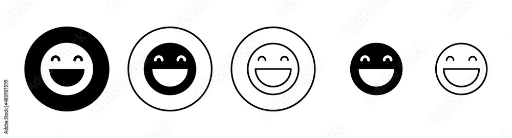 Smile icons set. smile emoticon icon. feedback sign and symbol Stock ...