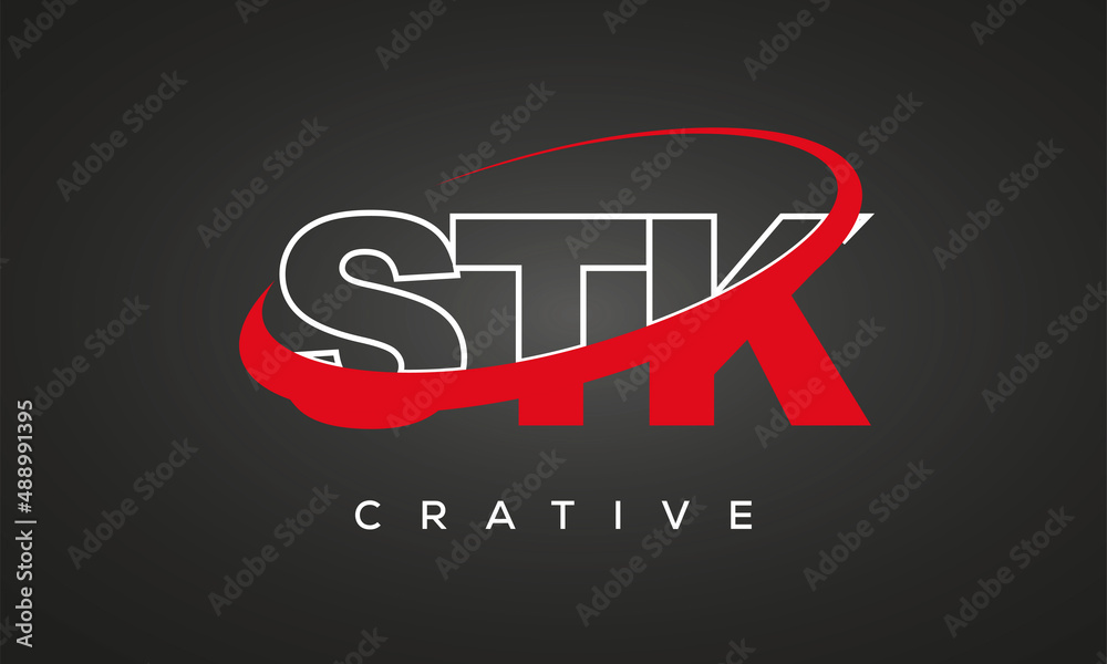 STK letters creative technology logo design Stock Vector | Adobe Stock