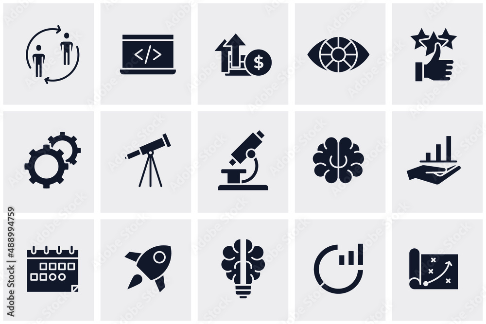 Startup project and development set icon symbol template for graphic ...