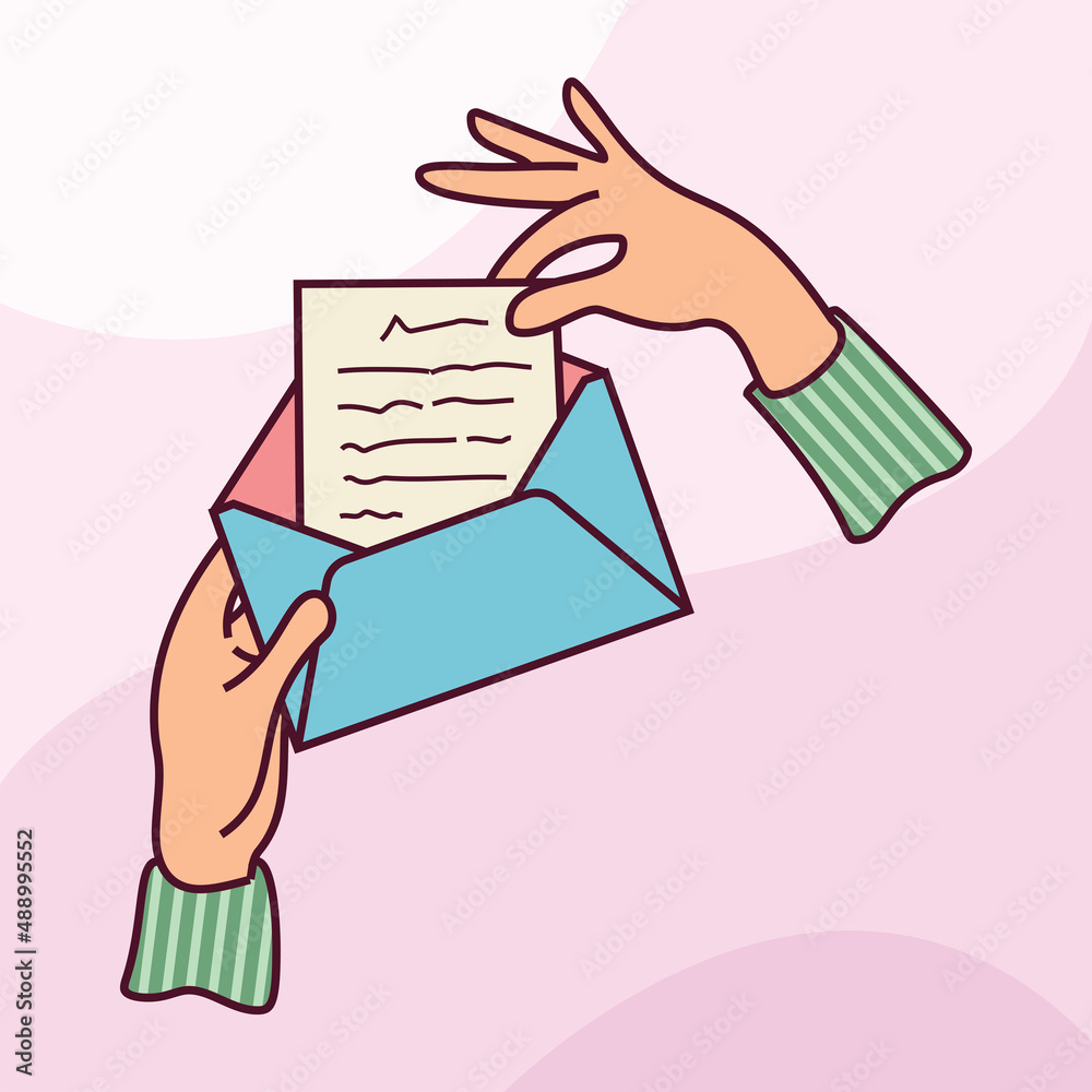 send and write letters to friends cartoon vector icon illustration logo ...