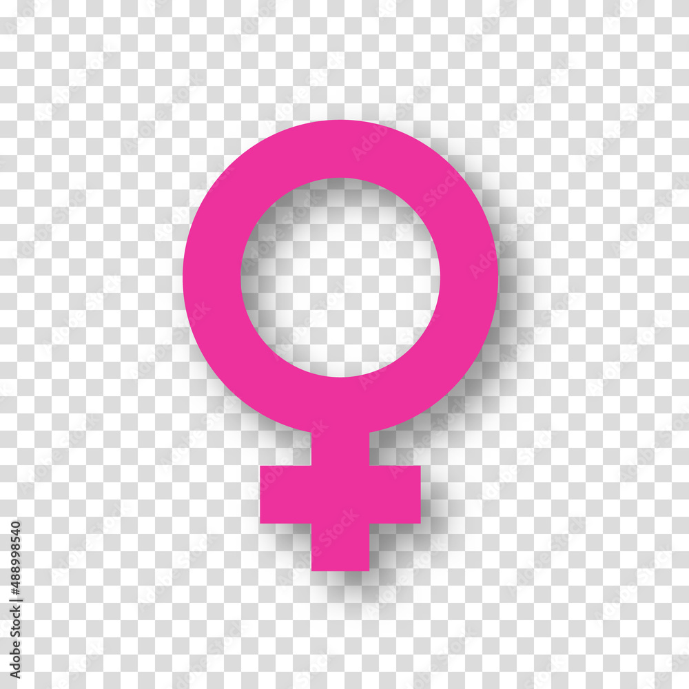 Female icon, gender sign on transparent background. Women gender sign ...