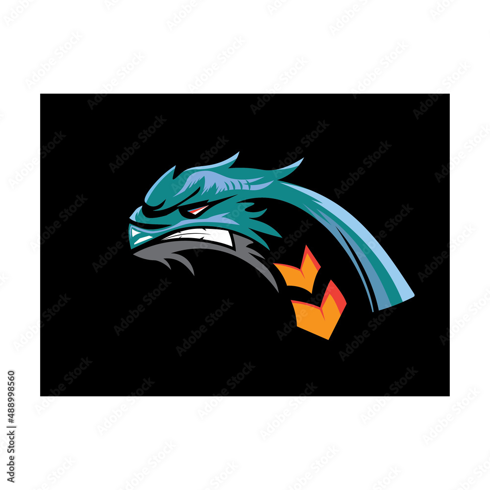 dragon logo illustration mascot design vector element Stock Vector ...