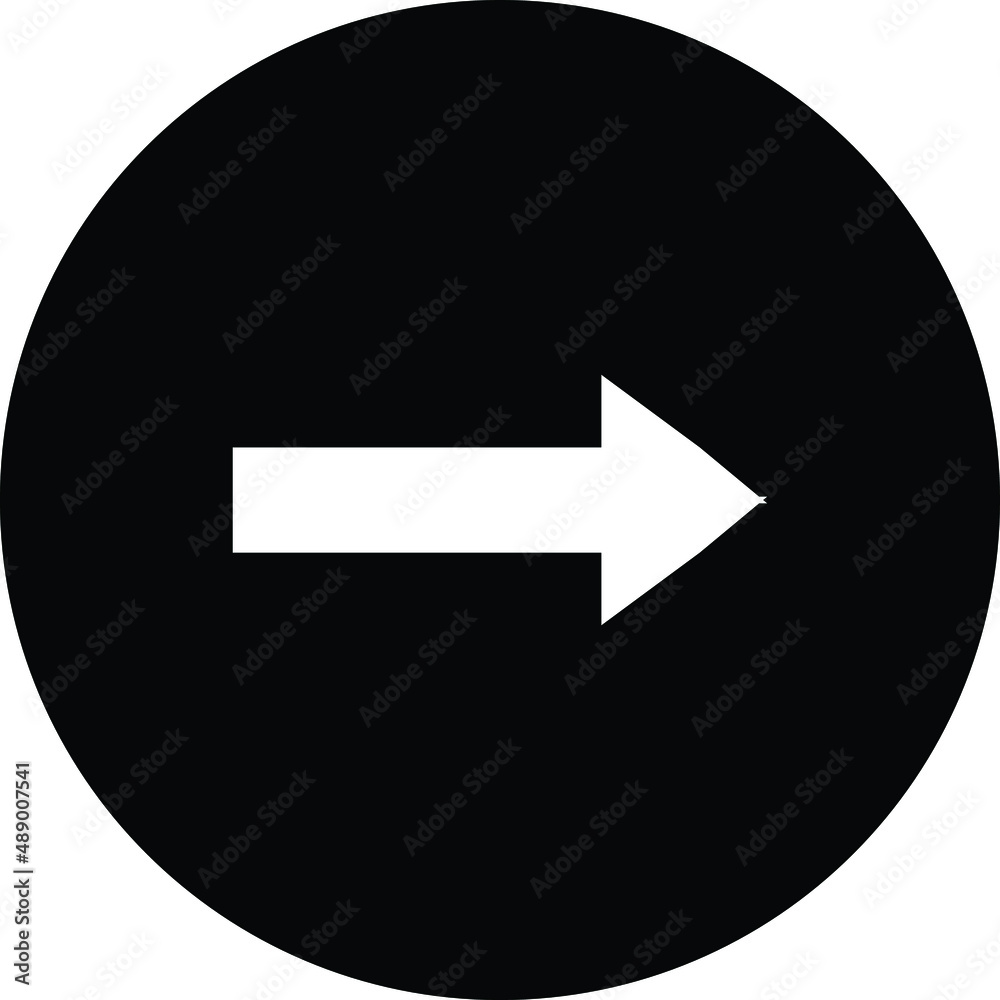 Right Arrow In Circle Vector Illustration Right Arrow Icon Vector In Circle Right Arrow Symbol