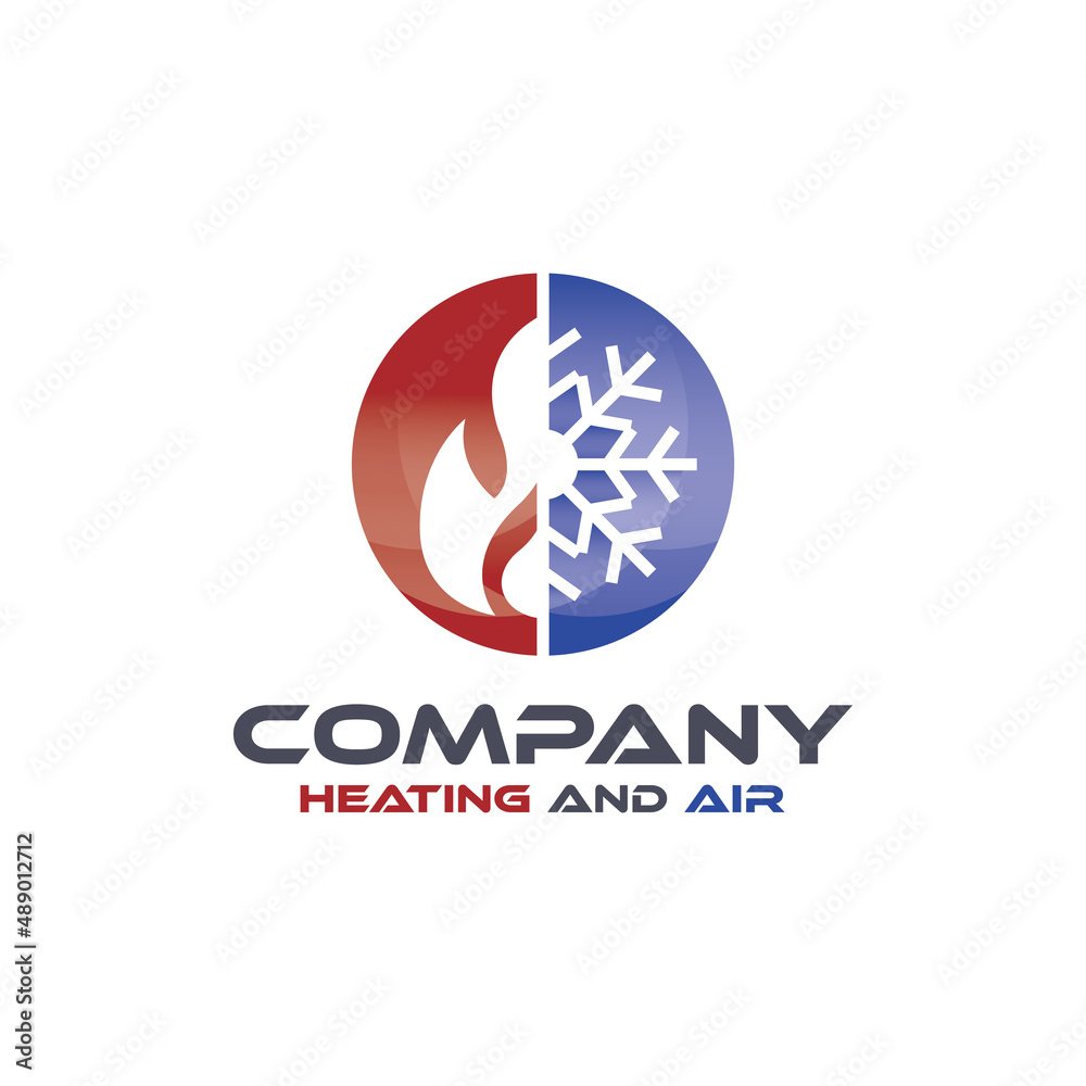 Heating and Cooling Logo Vector. This logo is intended for HVAC ...