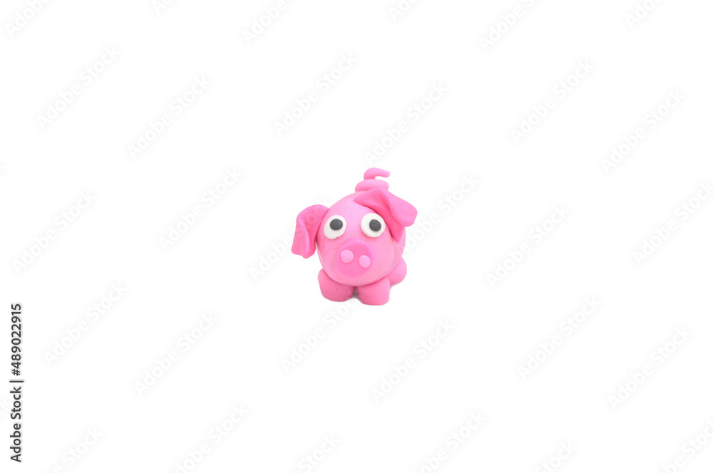 pig figurine made of plasticine Stock Photo | Adobe Stock