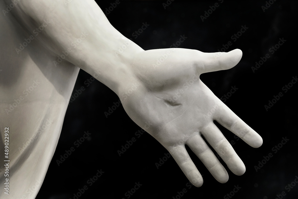 Poster Sculpted Art of Hand of Jesus with Wound Nail Mark from ...