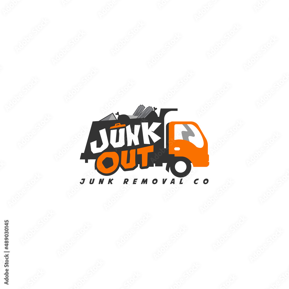 Junk Removal truck logo Design Stock Vector | Adobe Stock