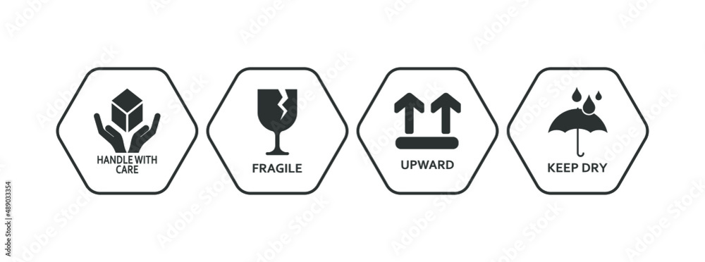 cargo icon set on white background Stock Vector | Adobe Stock