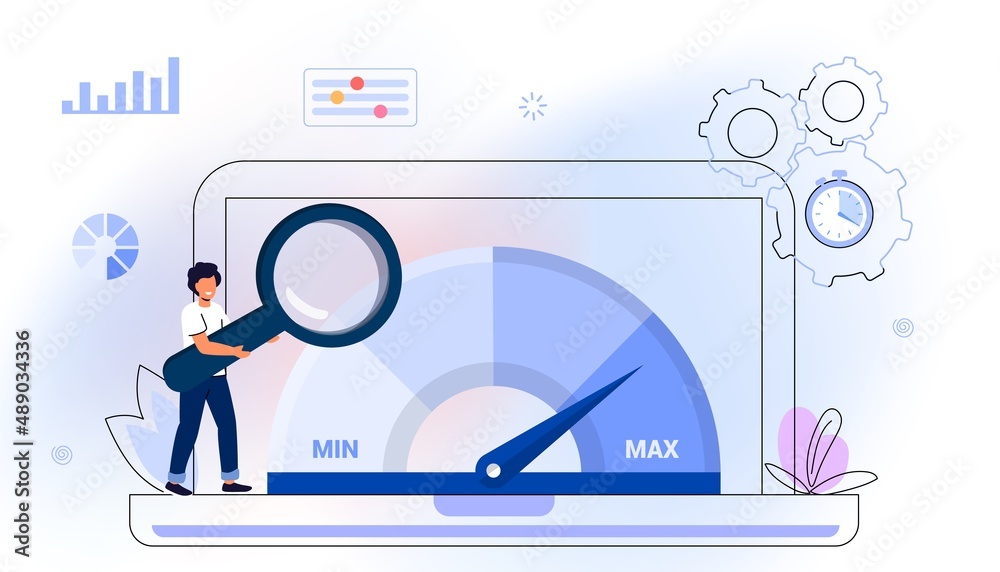 Website loading optimization Page speed and SEO Flat vector concept ...