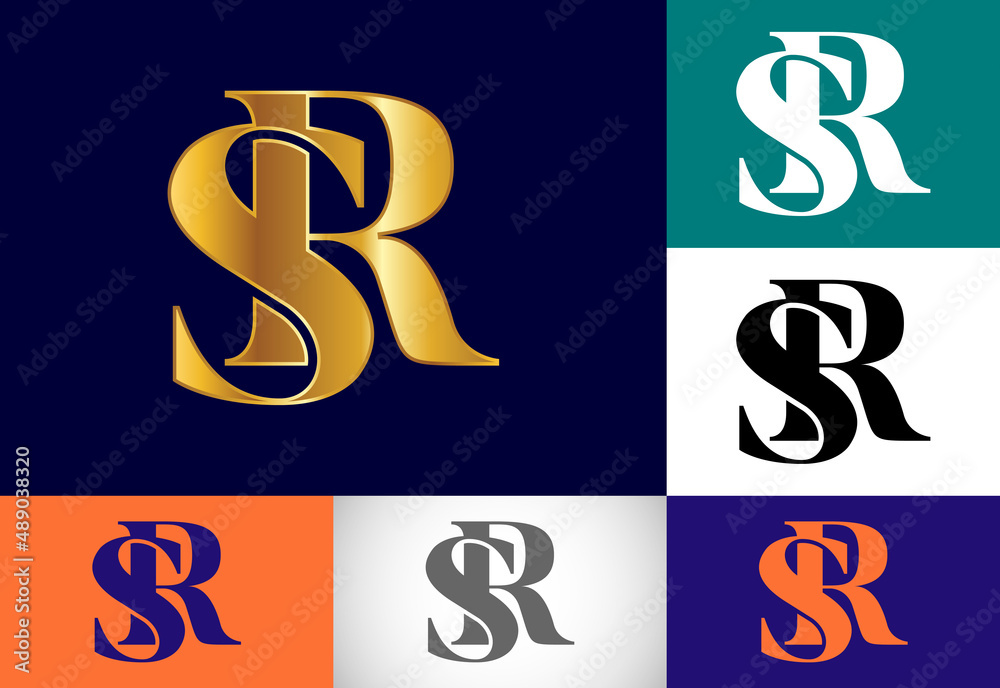 Initial Monogram Letter SR Logo Design Vector. Graphic Alphabet Symbol ...