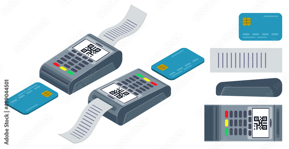 POS NFC Payment machine. NFC terminal, card payment transfer. Texture ...