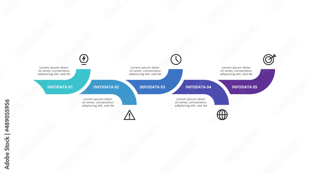 Creative concept for infographic with 5 steps, options, parts or ...