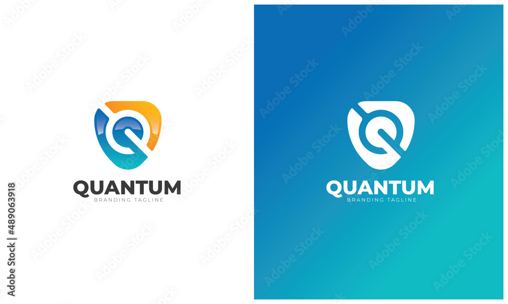 Quantum - Q Letter Logo Template - Initial Logo Stock Vector | Adobe Stock