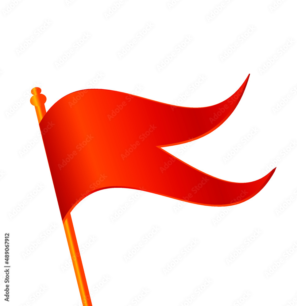 Bragva (Orange) Flag vector icon. Hinduism flag icon. Keshariya flag ...