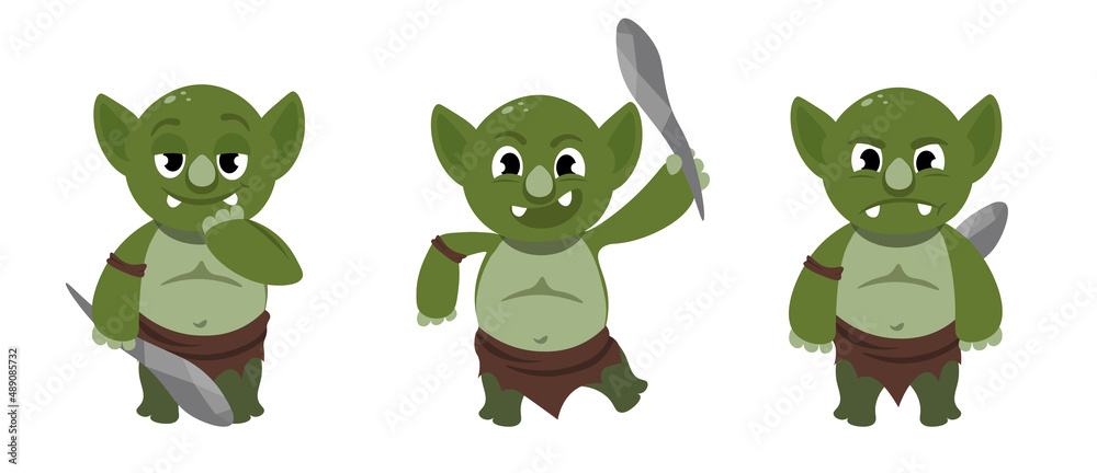 Vector illustration cute and beautiful troll on white background ...
