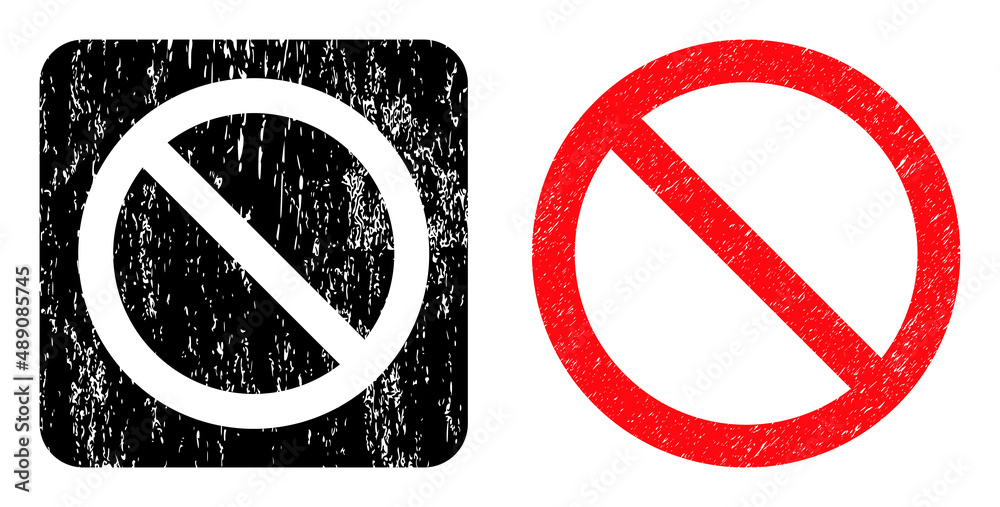 Vector not allowed stencil icon. Grunge not allowed watermark, done ...