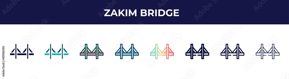 zakim bridge icon in 8 styles. line, filled, glyph, thin outline ...