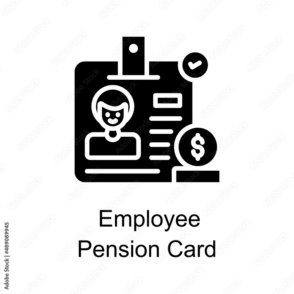 Employee Pension Card Vector Solid icons for your digital or print ...