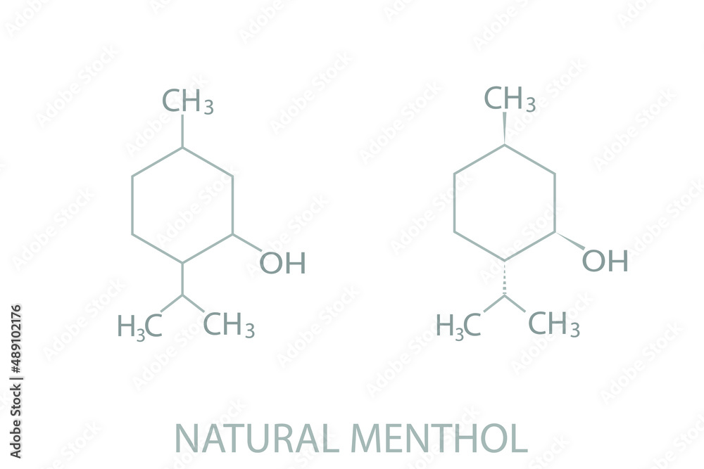 Poster Natural menthol molecular skeletal chemical formula. – Wall Art ...