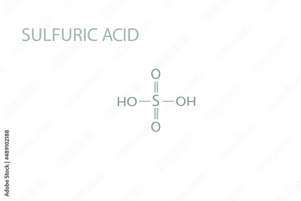Sulfuric acid molecular skeletal chemical formula. Stock Vector | Adobe ...