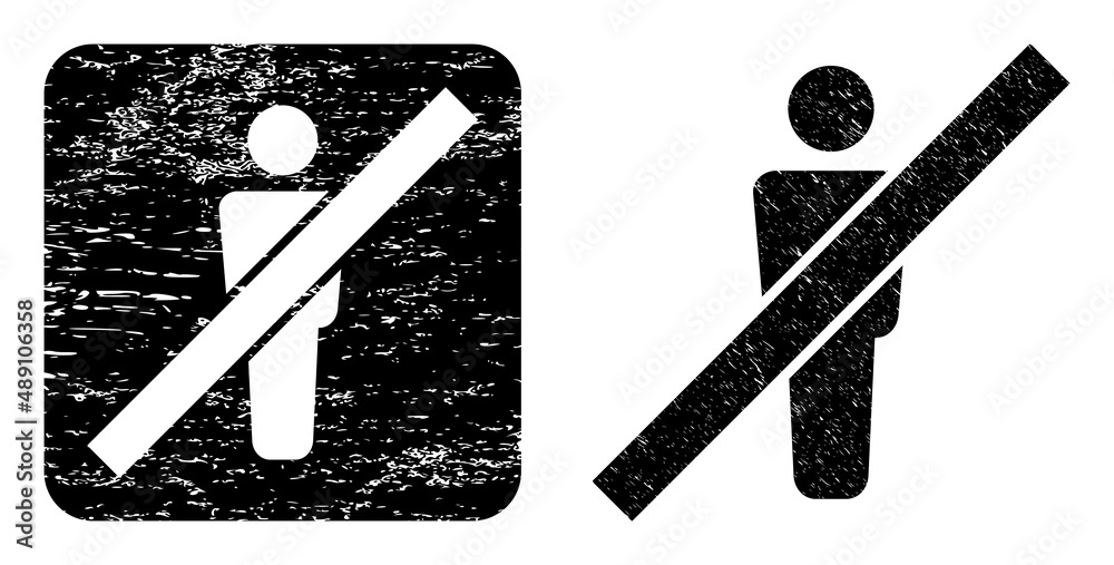 Vector remove man stencil pictogram. Grunge remove man seal stamp, done ...