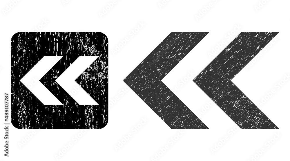 Vector shift left subtracted icon. Grunge shift left seal, done with ...