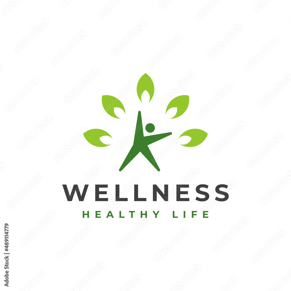 Wellness sport gymnastics meditation yoga fitness logo vector with ...